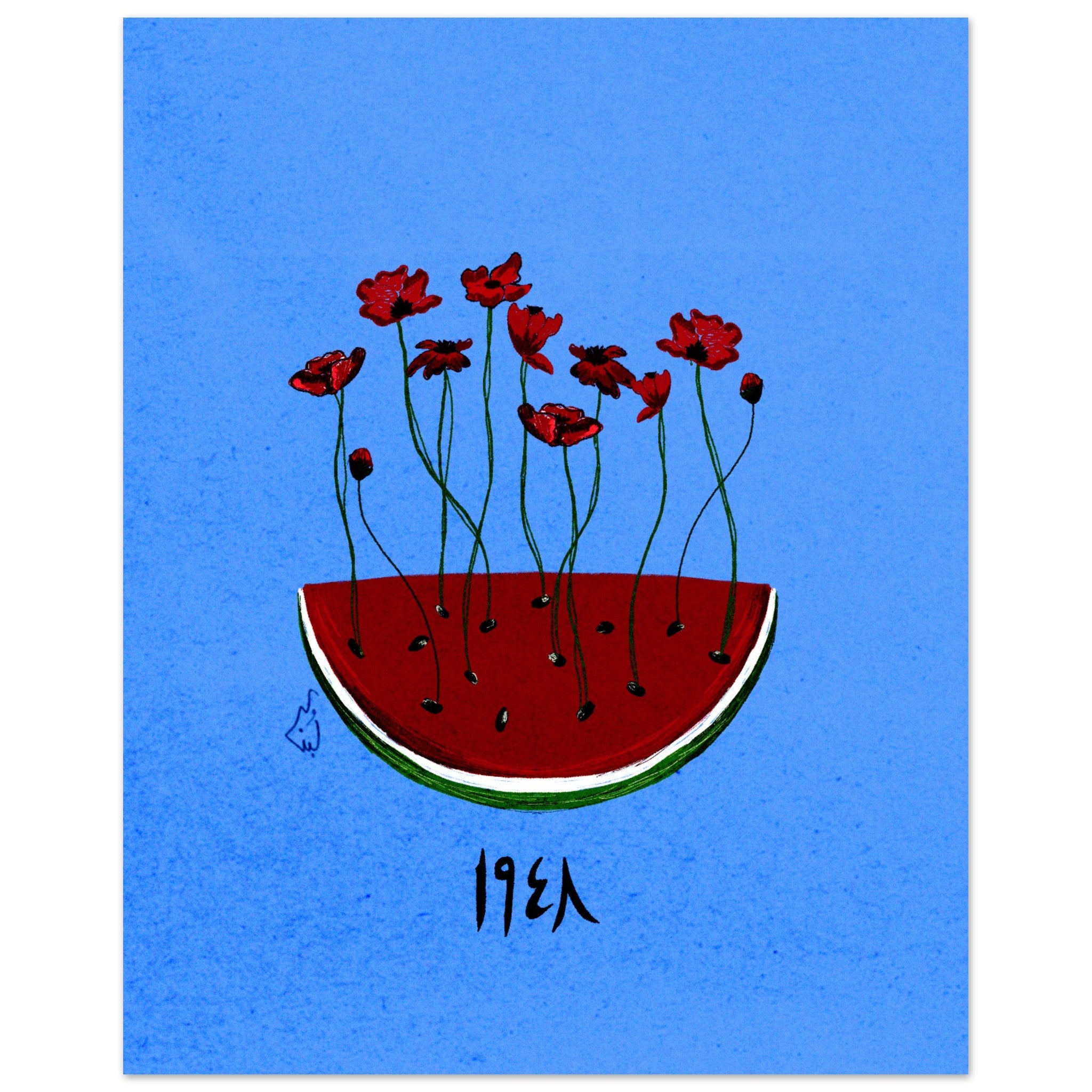 Watermelon Poppy Seeds Wall Art