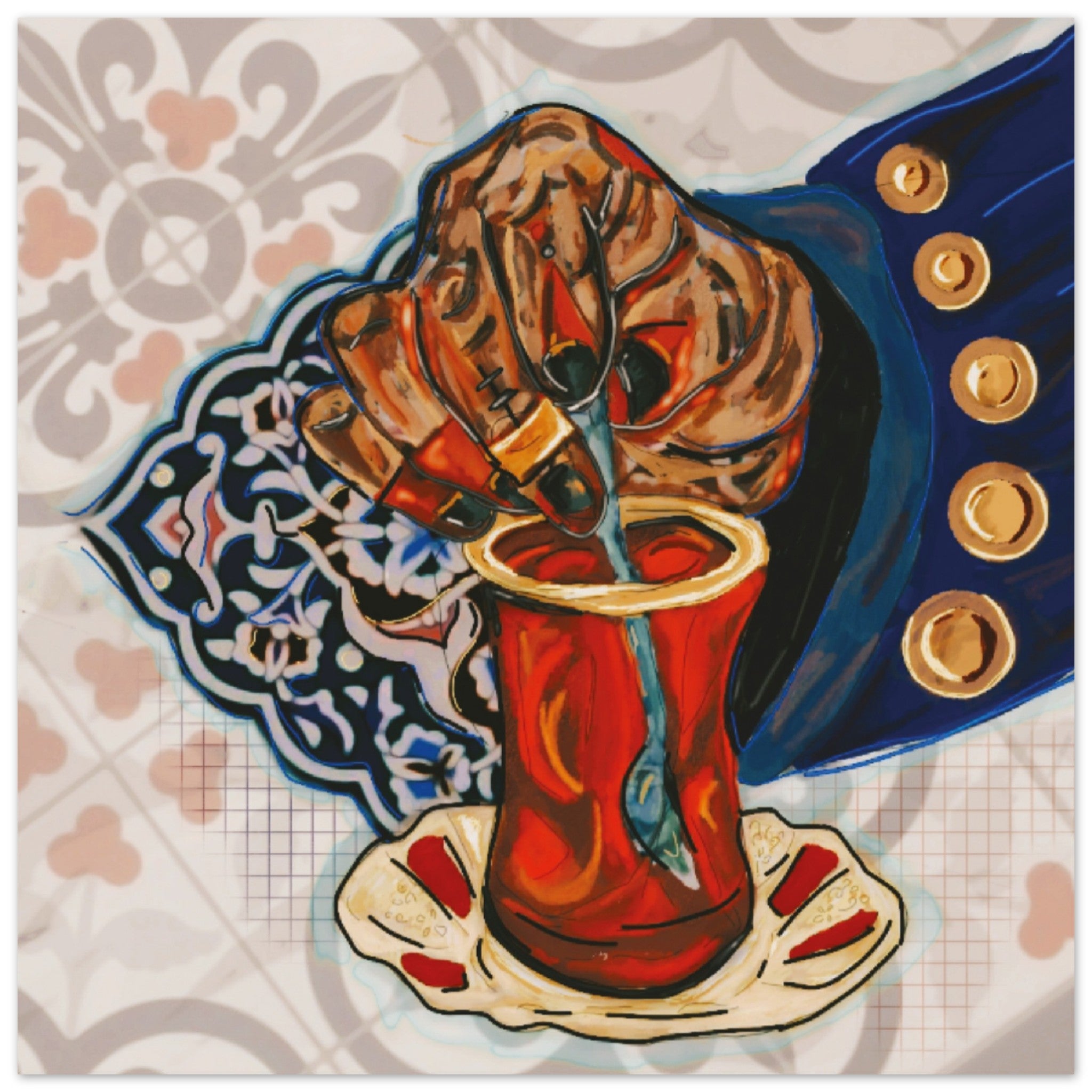 Ghoula Settled in a Tea Cup Wall Art